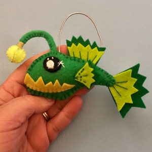 Anglerfish ~ a PDF Instant Download Pattern for a Hand Embroidered Felt ...