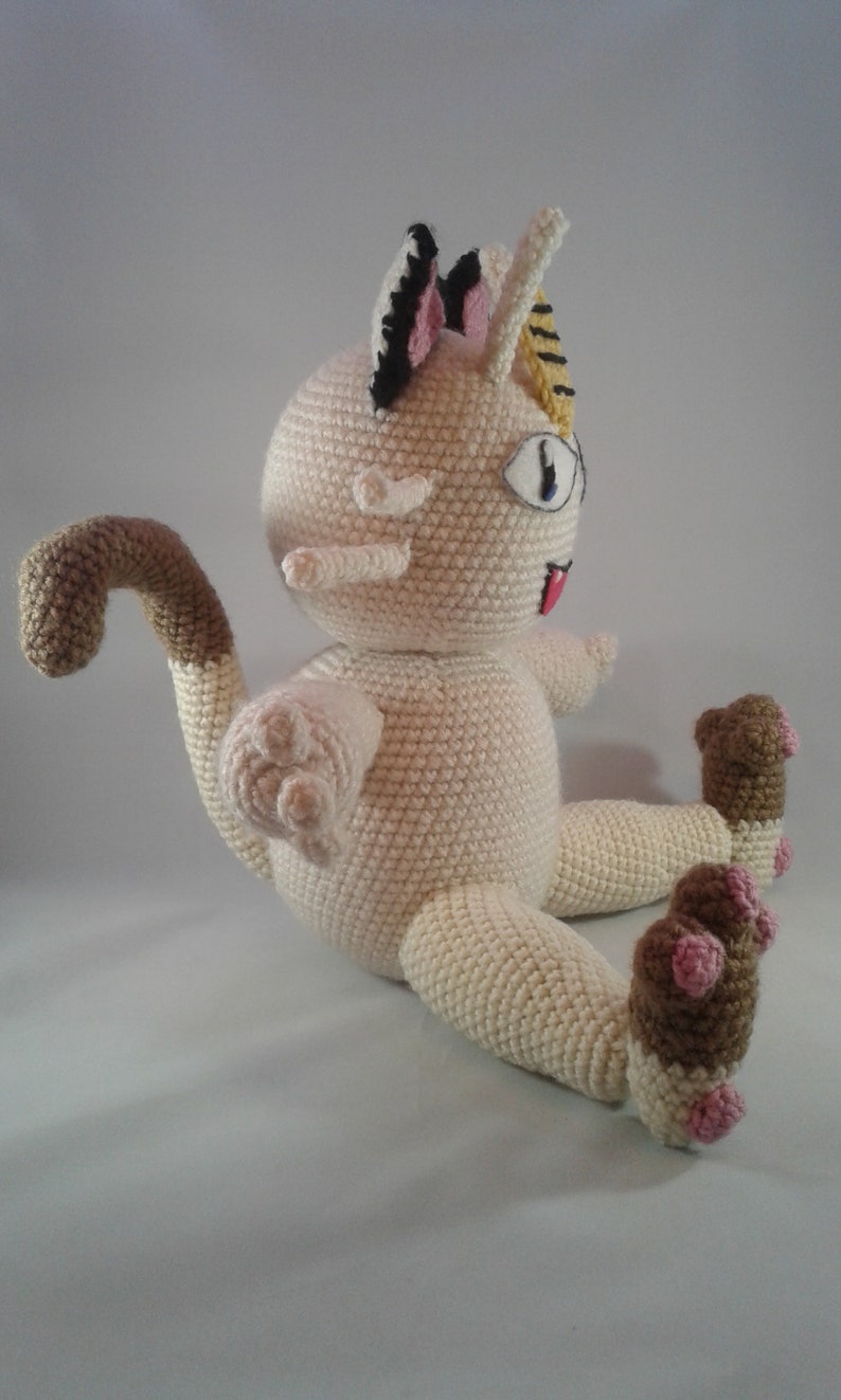 Pokemon Meowth Crochet Stuffed Toy - Etsy