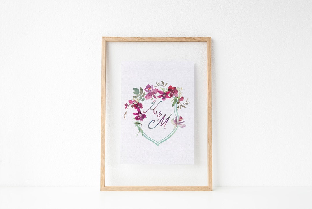 Deposit for Watercolor Crest Orchid Custom Crest for - Etsy