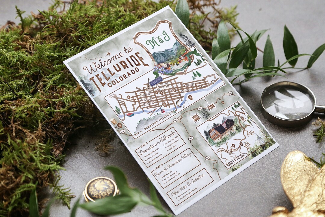 Custom Watercolor Illustrated Map Full Price Map Print for Weddings ...