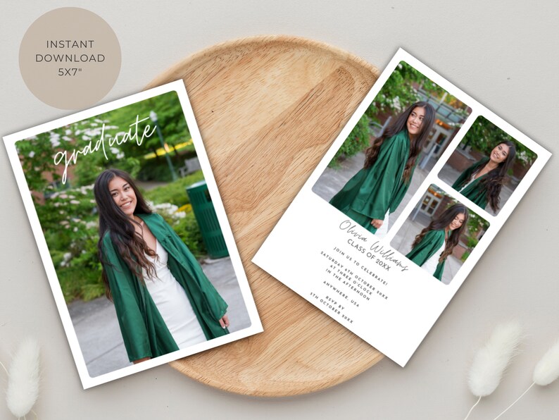 Minimalist Graduation Announcement, Graduation Party Invitation ...