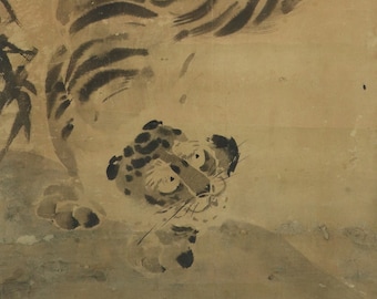 Antique Wall Decor Hanging Scroll Tiger Painting,neko Tora Tiger ...