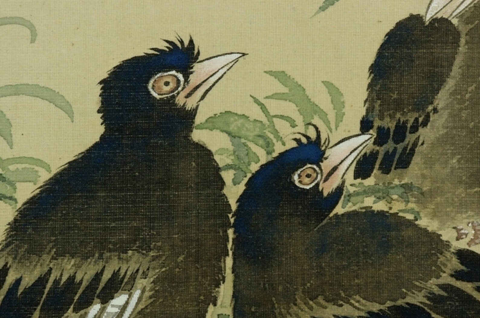 Antique Japanese Wall Hanging Decor,wall Art,bird and Flower,crested ...