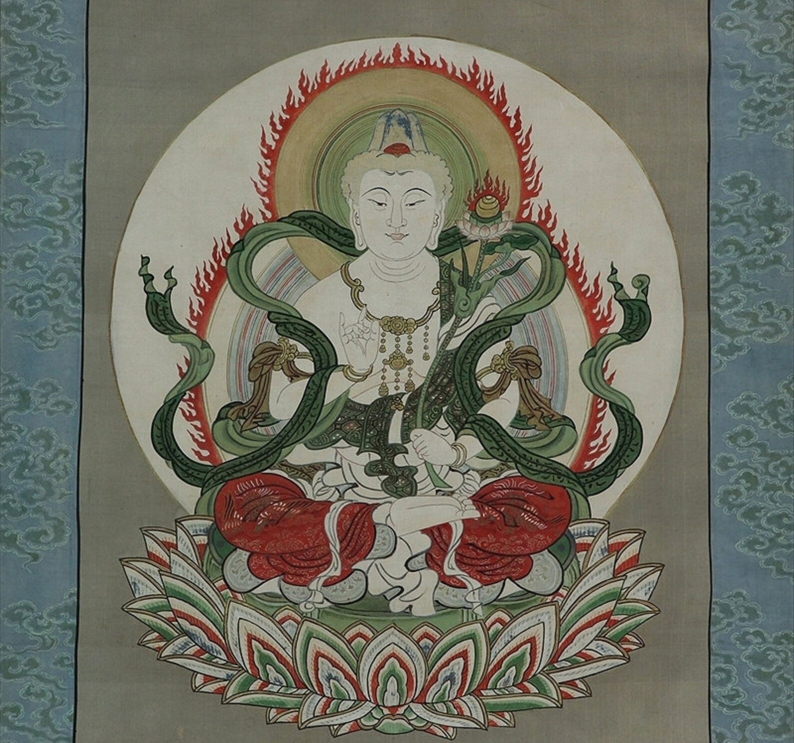 Vintage Buddhist Art,kokuzo Bosatsu,akasagarbha Bodhisattva,kakemono ...