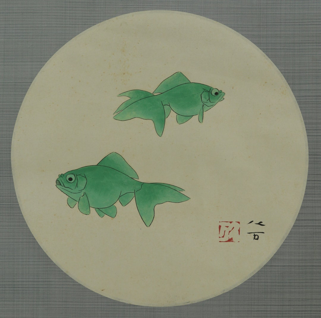 Vintage Japanese Wall Decor,wall Art,kingyo Art,kingyo Painting ...