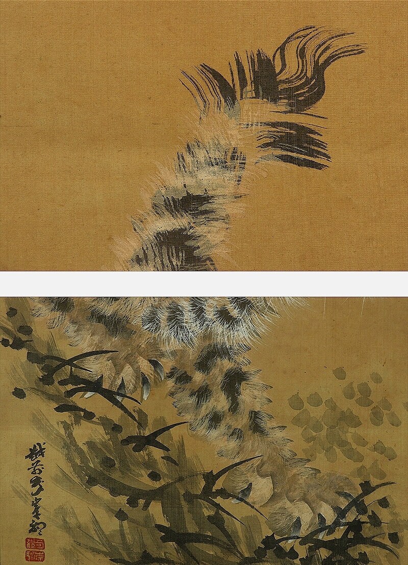 Antique Wall Decor Hanging Scroll Tiger Painting,neko Tora Tiger ...