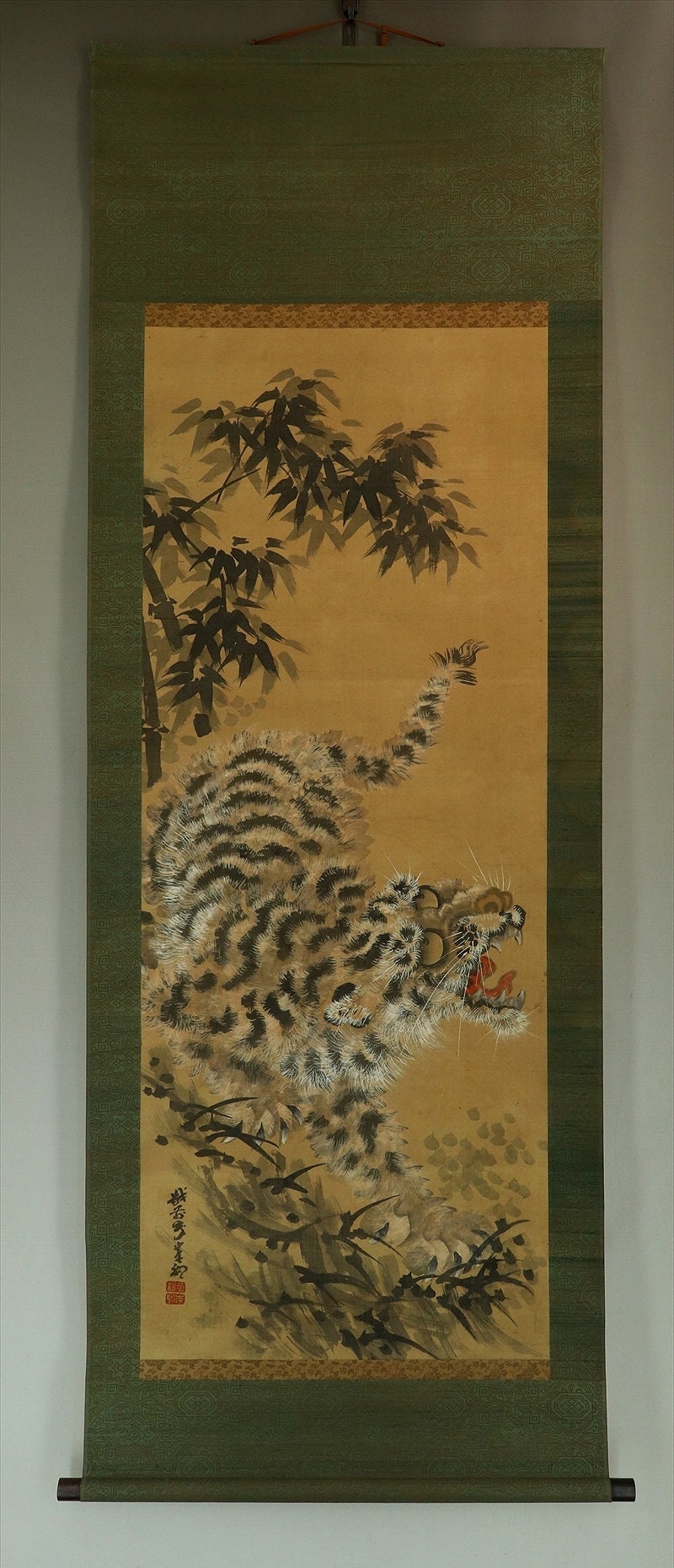 Antique Wall Decor Hanging Scroll Tiger Painting,neko Tora Tiger ...