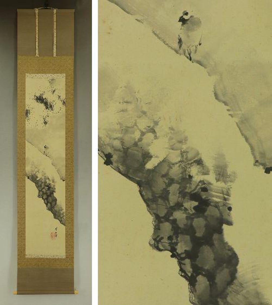 Antique Japanese Wall Hanging Scroll Painting,bird and Flower Painting ...