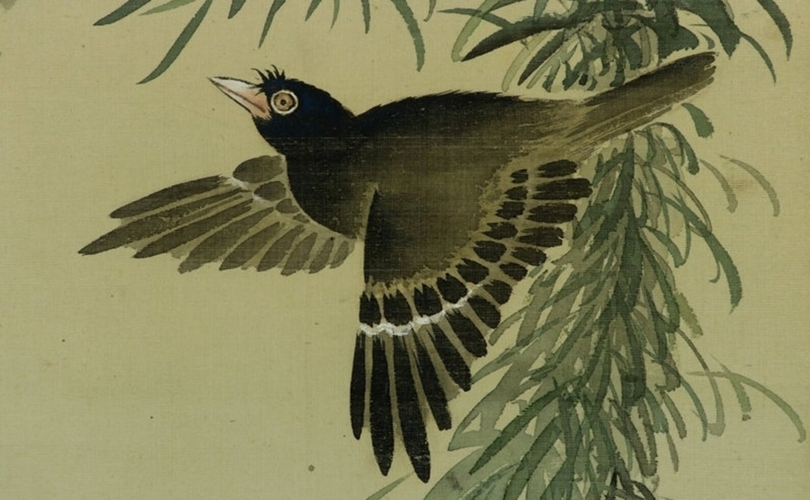 Antique Japanese Wall Hanging Decor,wall Art,bird and Flower,crested ...