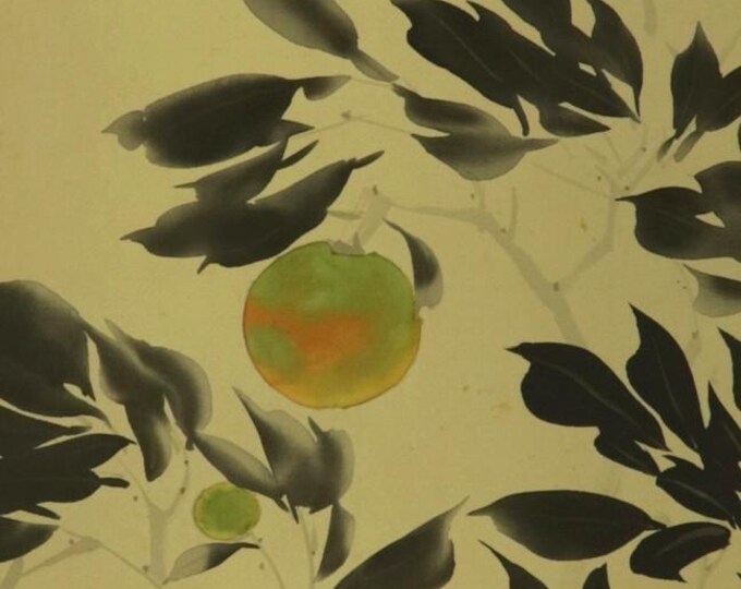 Vintage Japanese Hanging Scroll,scroll Painting,kakemono Scroll,oranges ...