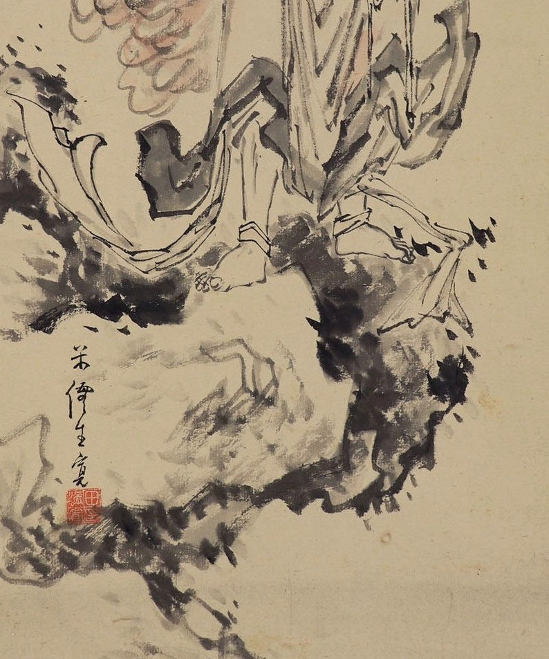 Vintage Hanging Scroll Painting,acalanatha,acala Wisdom King,the God of ...