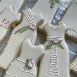 Simple Wedding Gown Cookies - Etsy