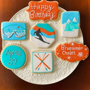 One Dozen Ski Theme Cookies - Etsy