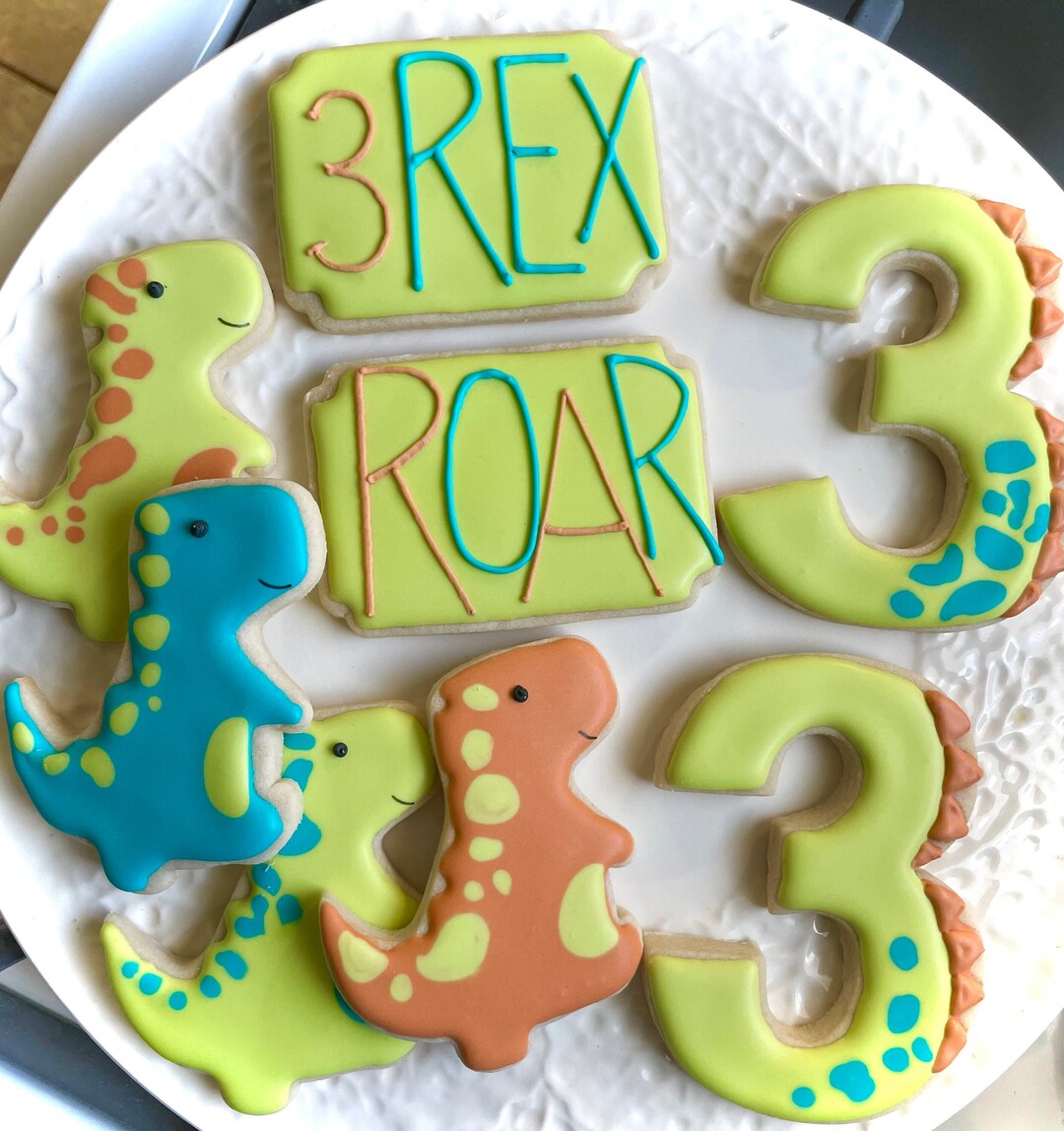 3-rex Dinosaur Cookies - Etsy
