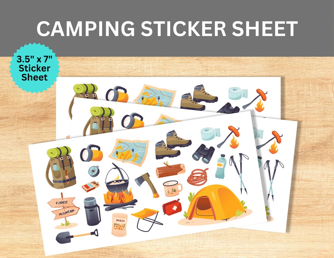 Camping Sticker Sheet - Etsy