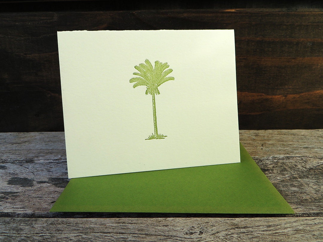 Date Palm Tree Letterpress Card - Etsy