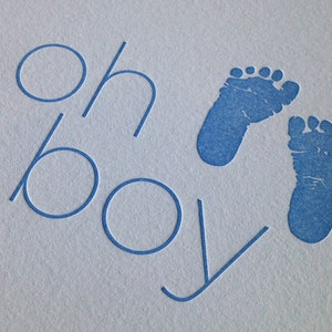 Oh Boy - Congratulations Letterpress Card - Etsy