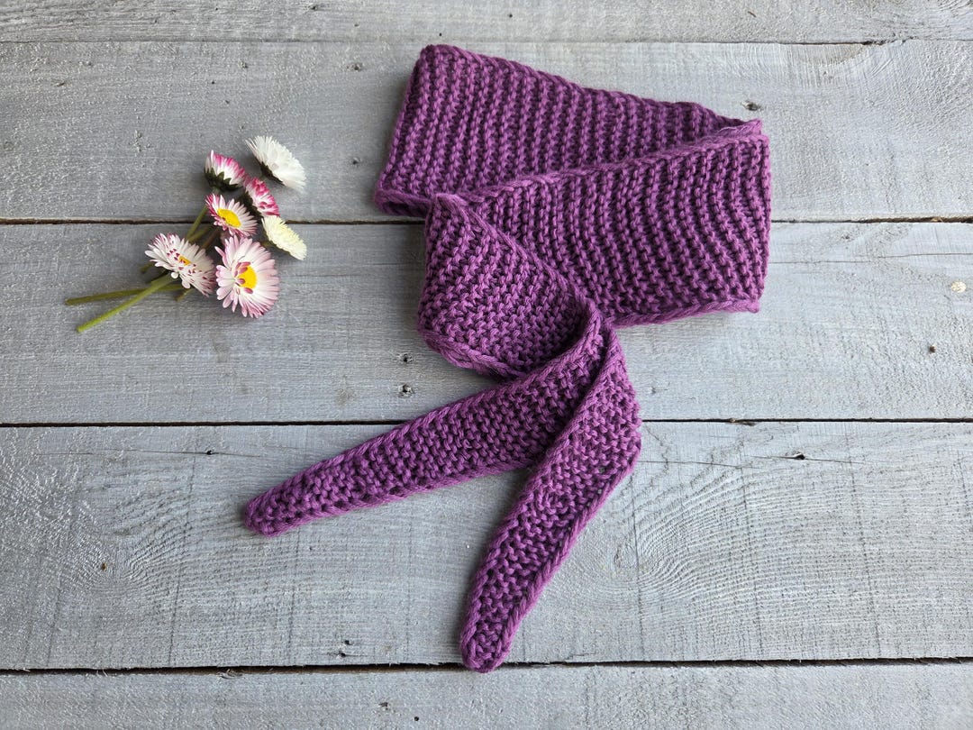 Hand Knitted Sophie Scarf - Knitted Neck Scarf - Small Knit Scarf ...