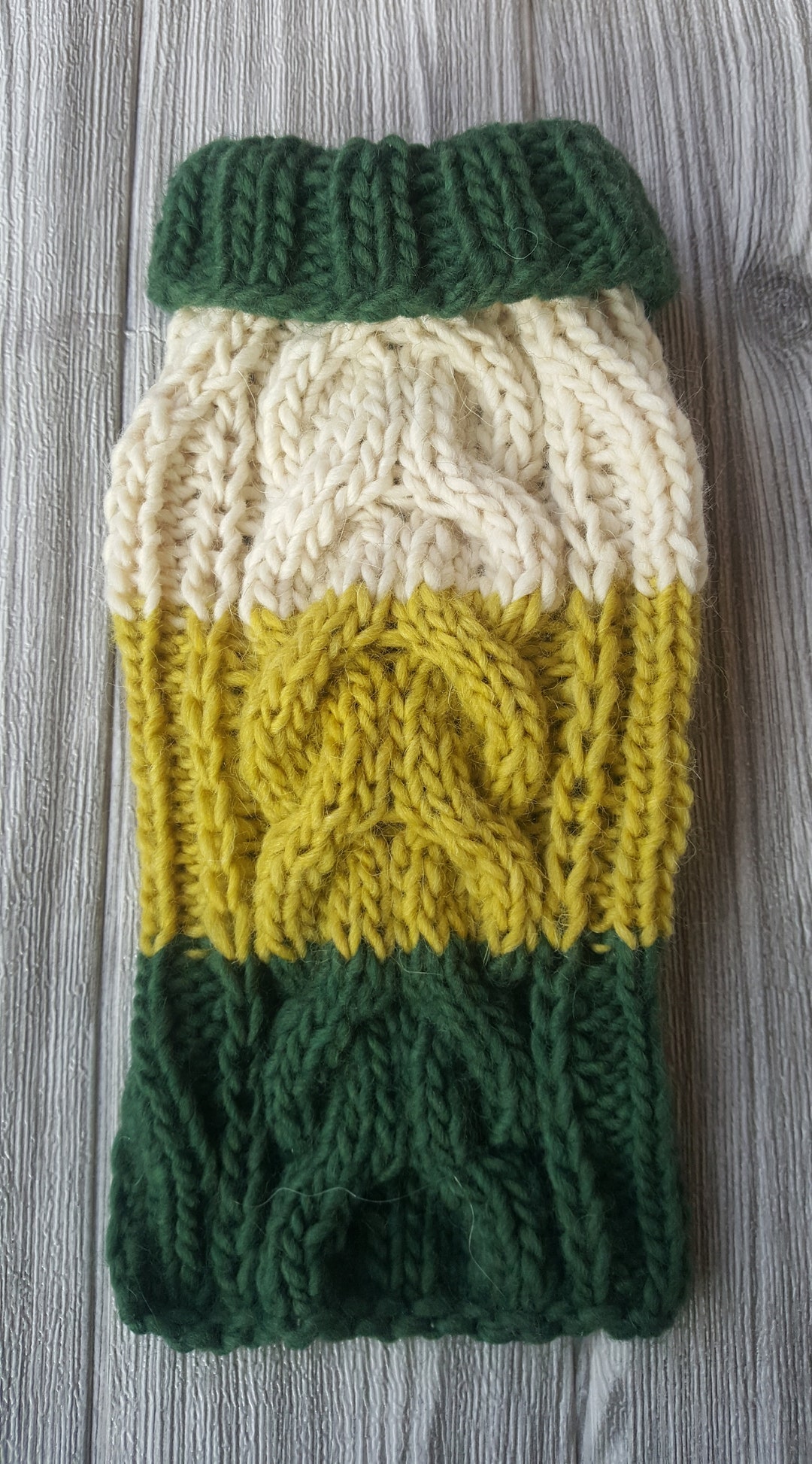 Green Cable Knit Dog Sweater -small Dog Sweater-chihuahua Sweater-pet ...