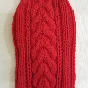 Small Dog Sweater -red Cable Knit Dog Sweater-knitted Dog Sweater-dog ...