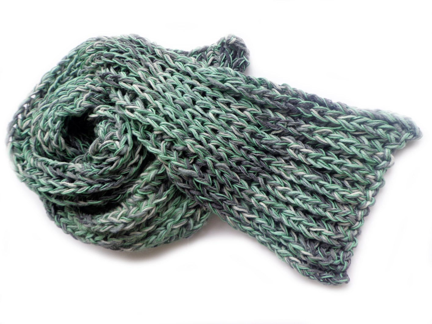 Menta verde gruesa bufanda hecha punto, bufanda larga - Etsy España