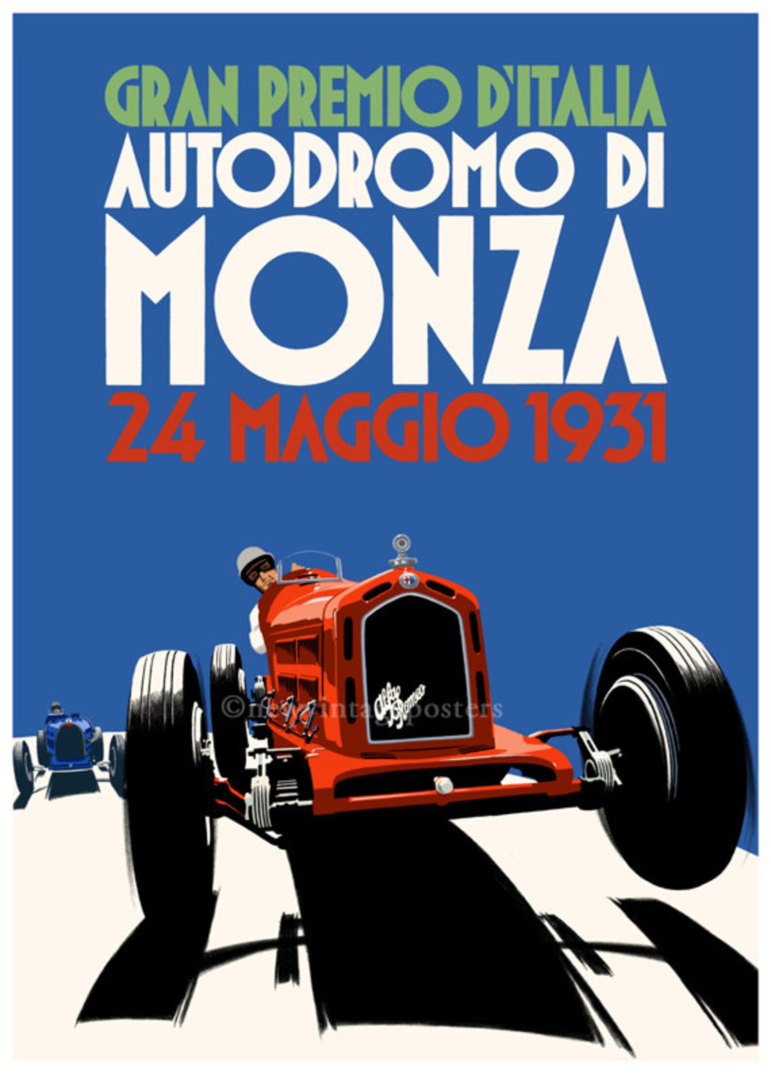 Art Deco Alfa Romeo Monza Racing Poster Giclee Print - Etsy UK