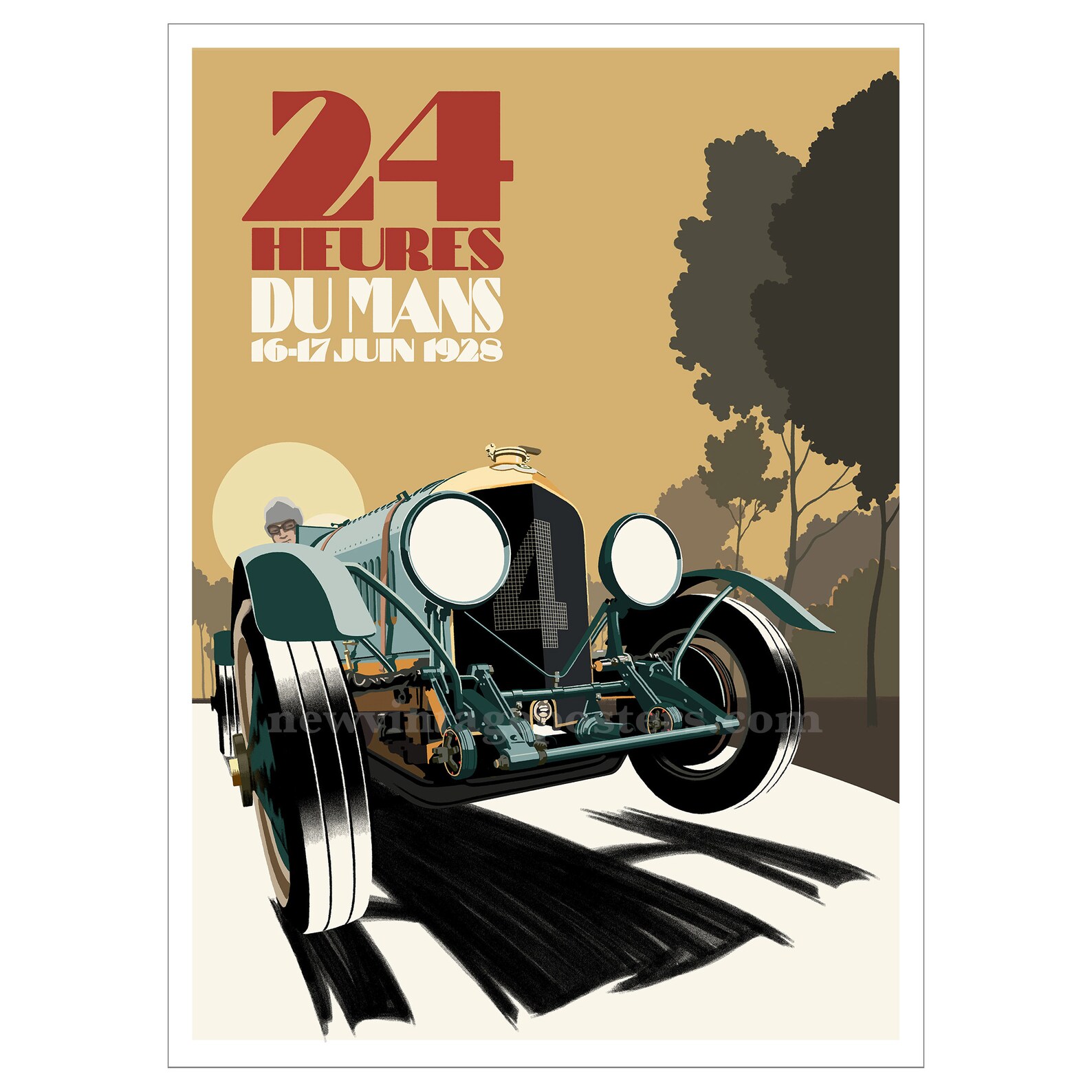 Art Deco Bentley Le Mans 1928 Poster - Etsy