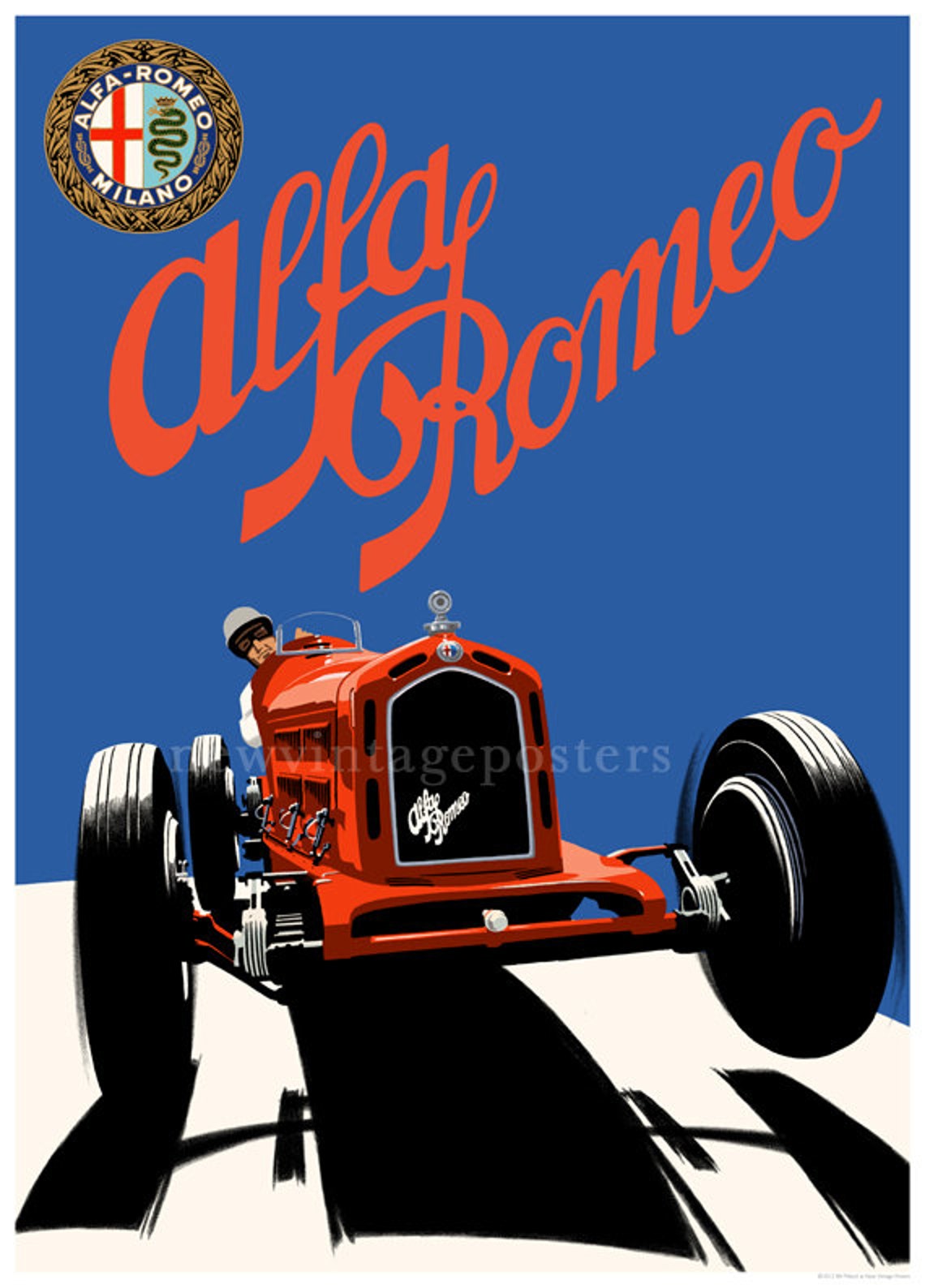 Art Deco Alfa Romeo 8C 2300 Poster Giclee Print - Etsy