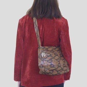 Faux Python Leather Messenger Bag - Etsy