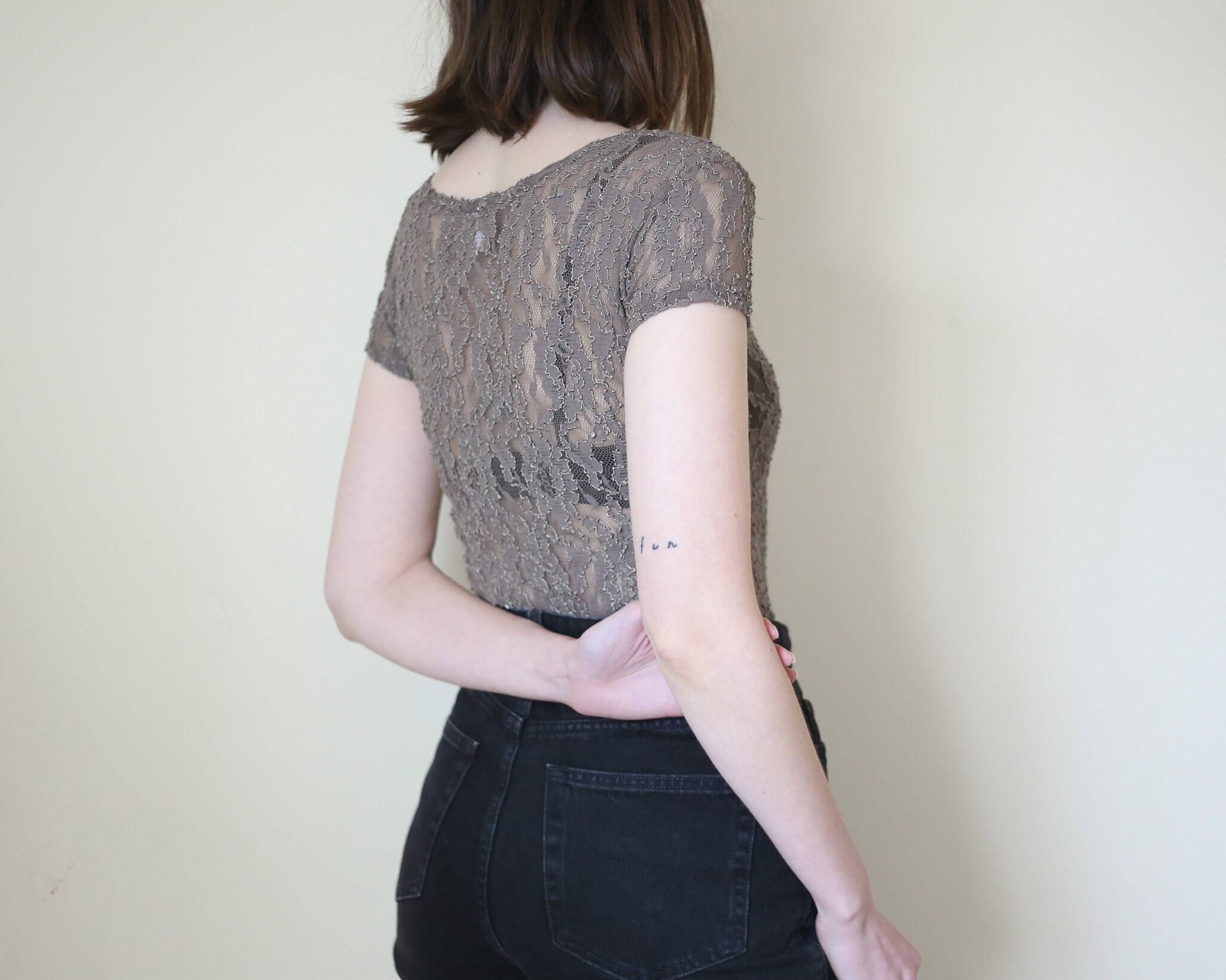 Brown Lace Bodysuit Y2k See Through One Piece S-M - Etsy