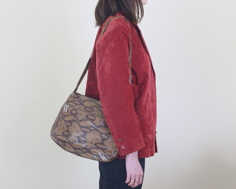 Faux Python Leather Messenger Bag - Etsy