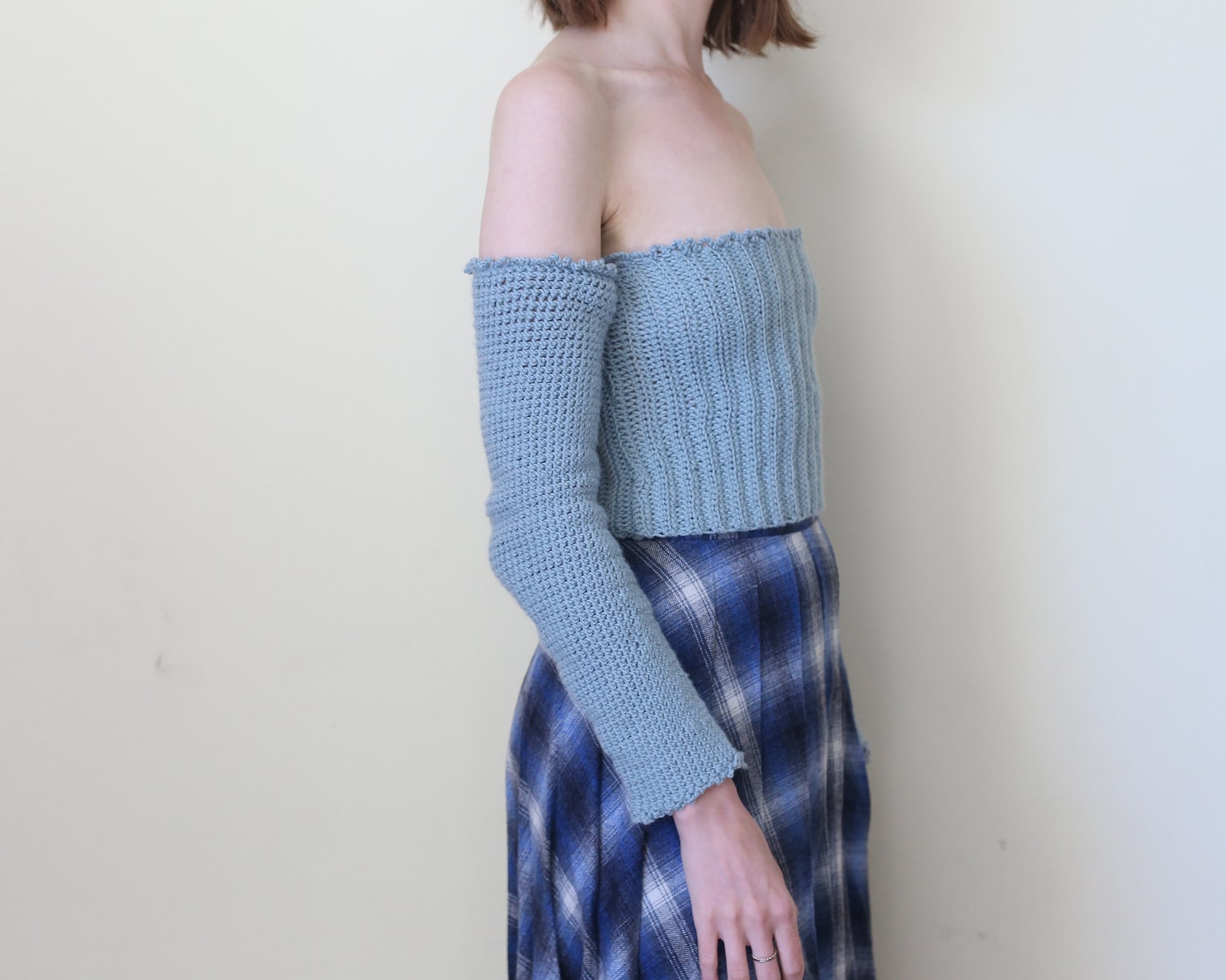 Knitted Tube Top With Sleeves, S-M - Etsy