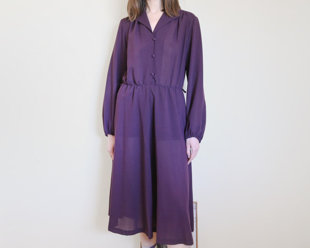 Scandinavian 80s Purple See Through Dress, M-L - Etsy