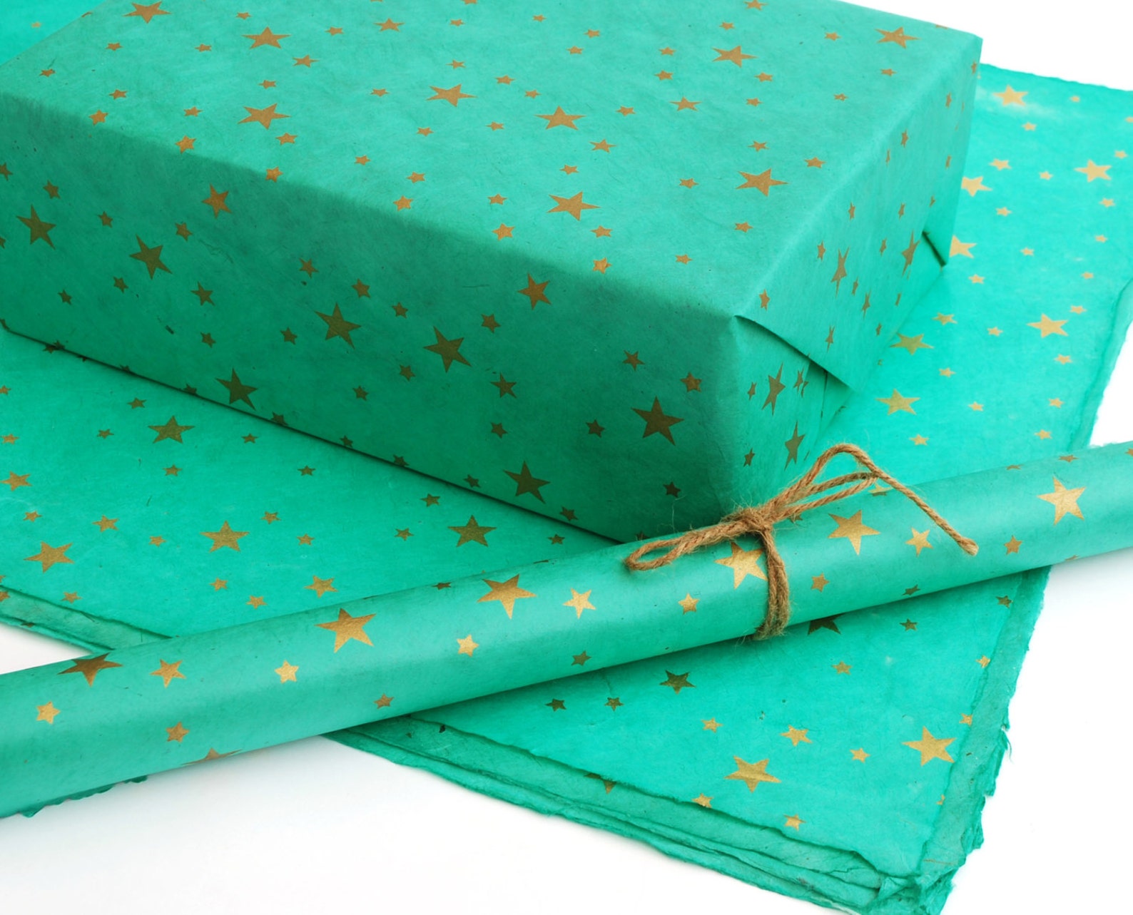Lokta Wrapping Paper Gold Stars on Hand Made and Fair Trade - Etsy