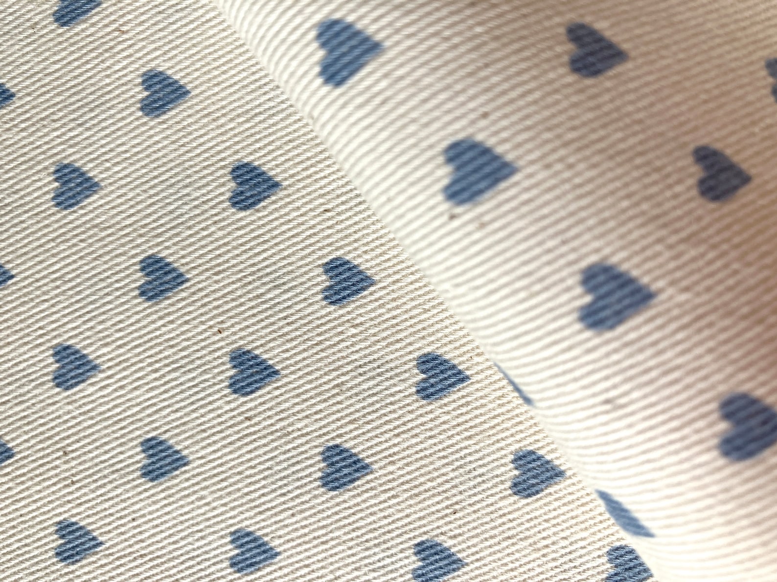 Organic Cotton Twill Fabric for Craft Projects, Sewing, Heart Print - Etsy