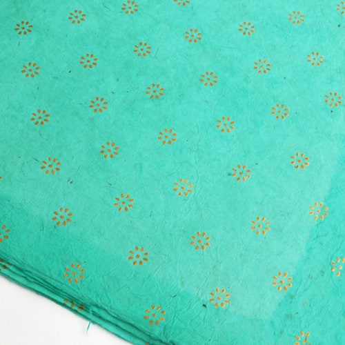 Lokta Wrapping Paper Gold Stars on Natural Hand Made and Fair - Etsy