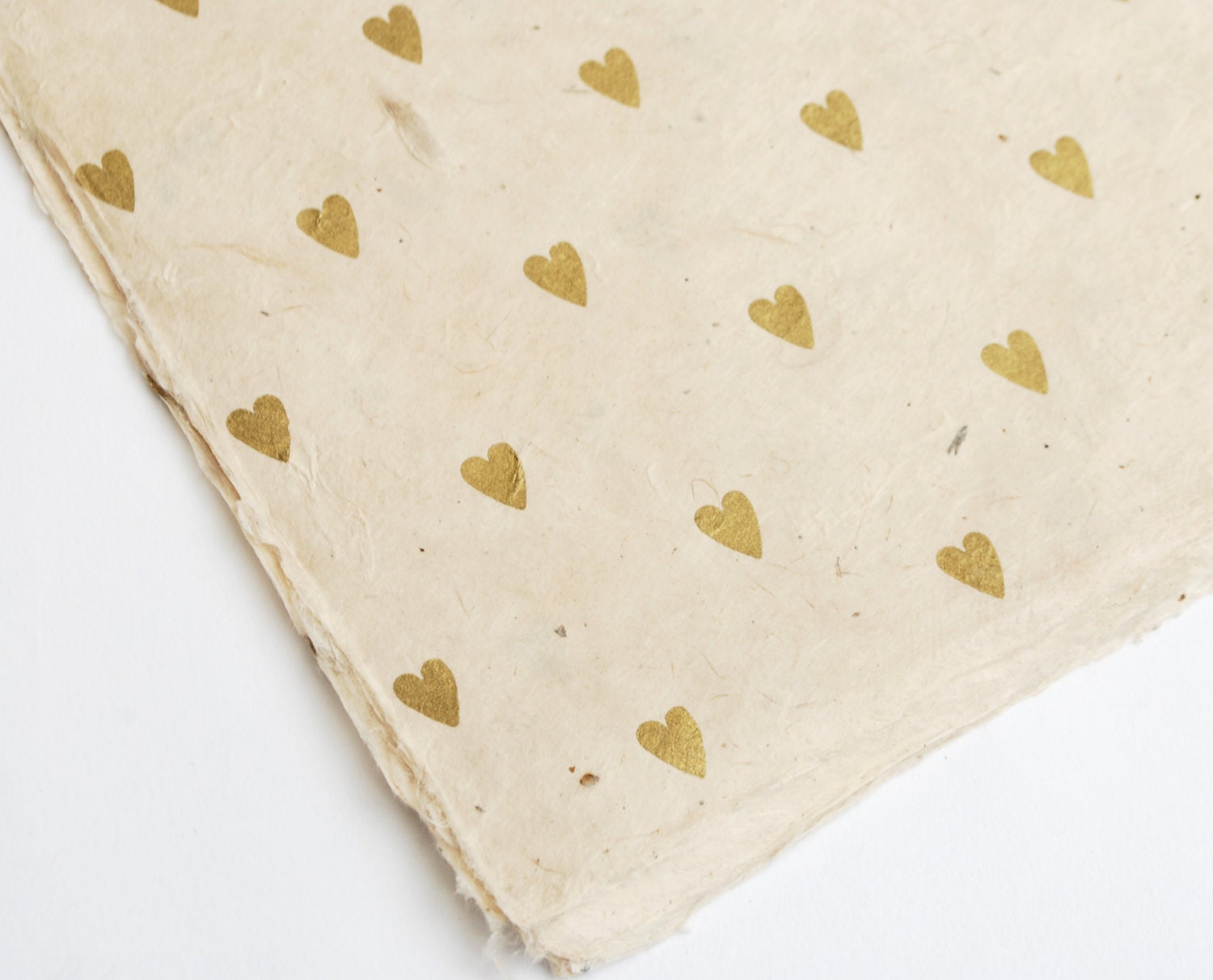Gold Hearts on Hand Made and Fair Trade Lokta Paper Natural - Etsy