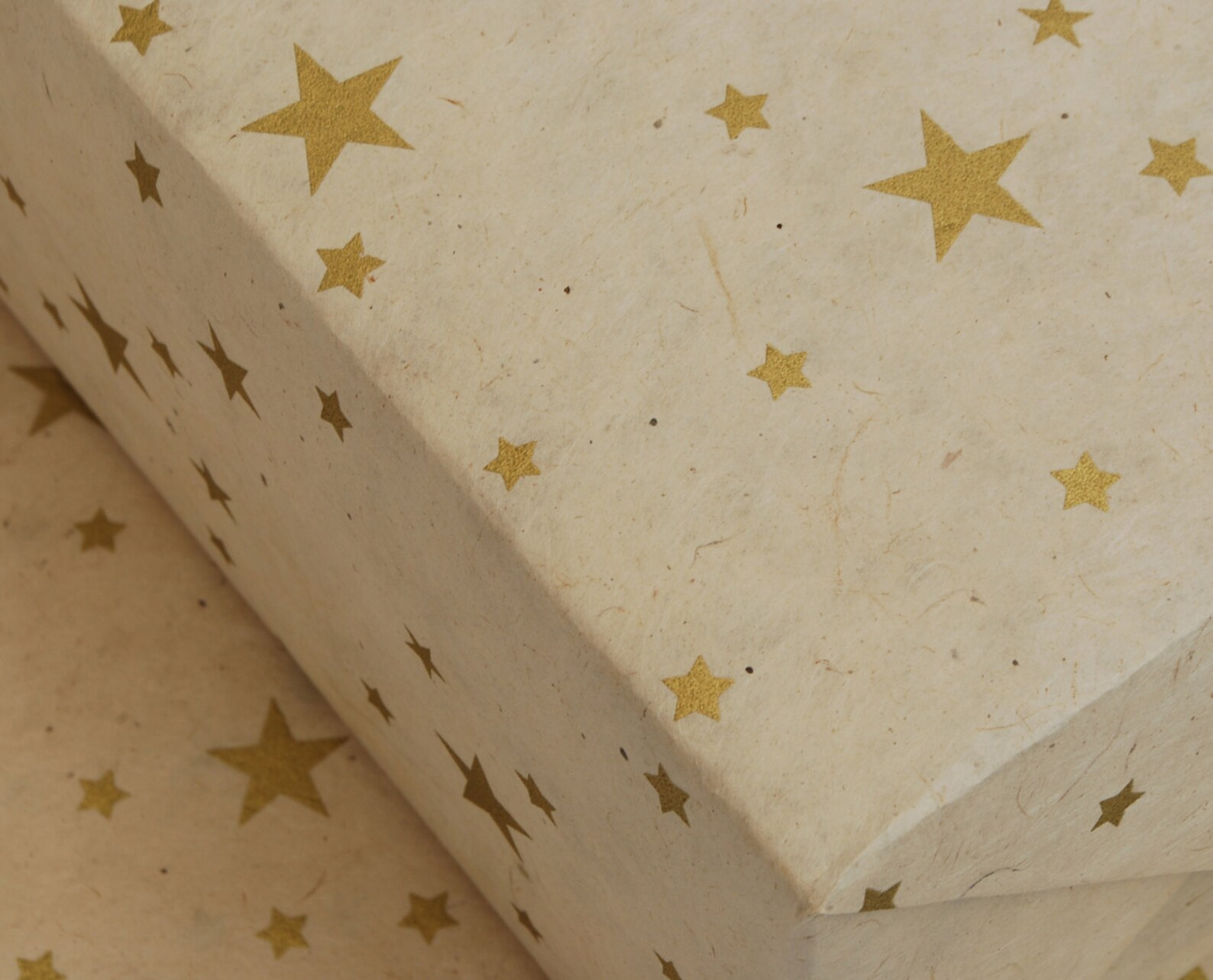 Lokta Wrapping Paper Gold Stars on Natural Hand Made and Fair | Etsy