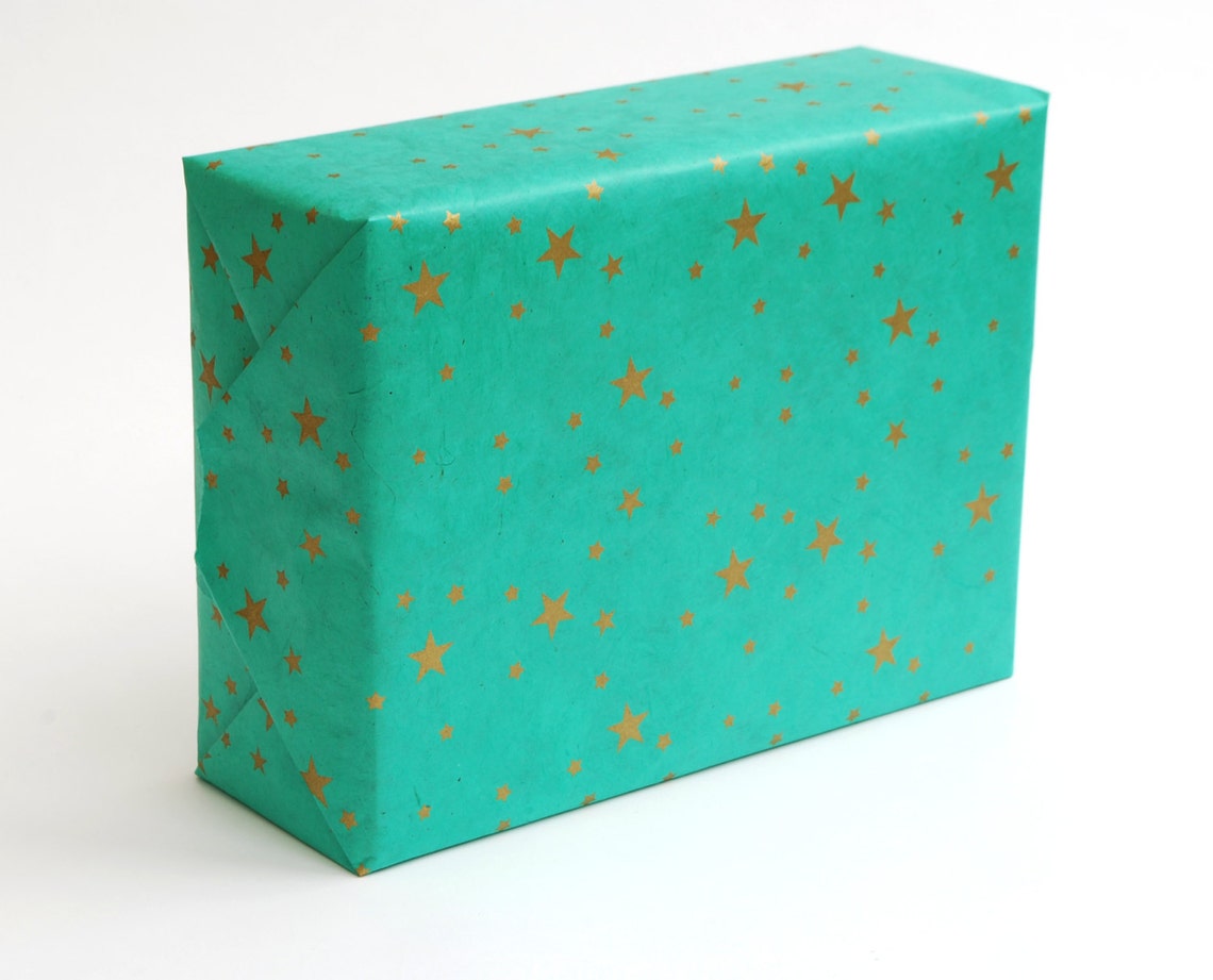 Lokta Wrapping Paper Gold Stars on Hand Made and Fair Trade - Etsy