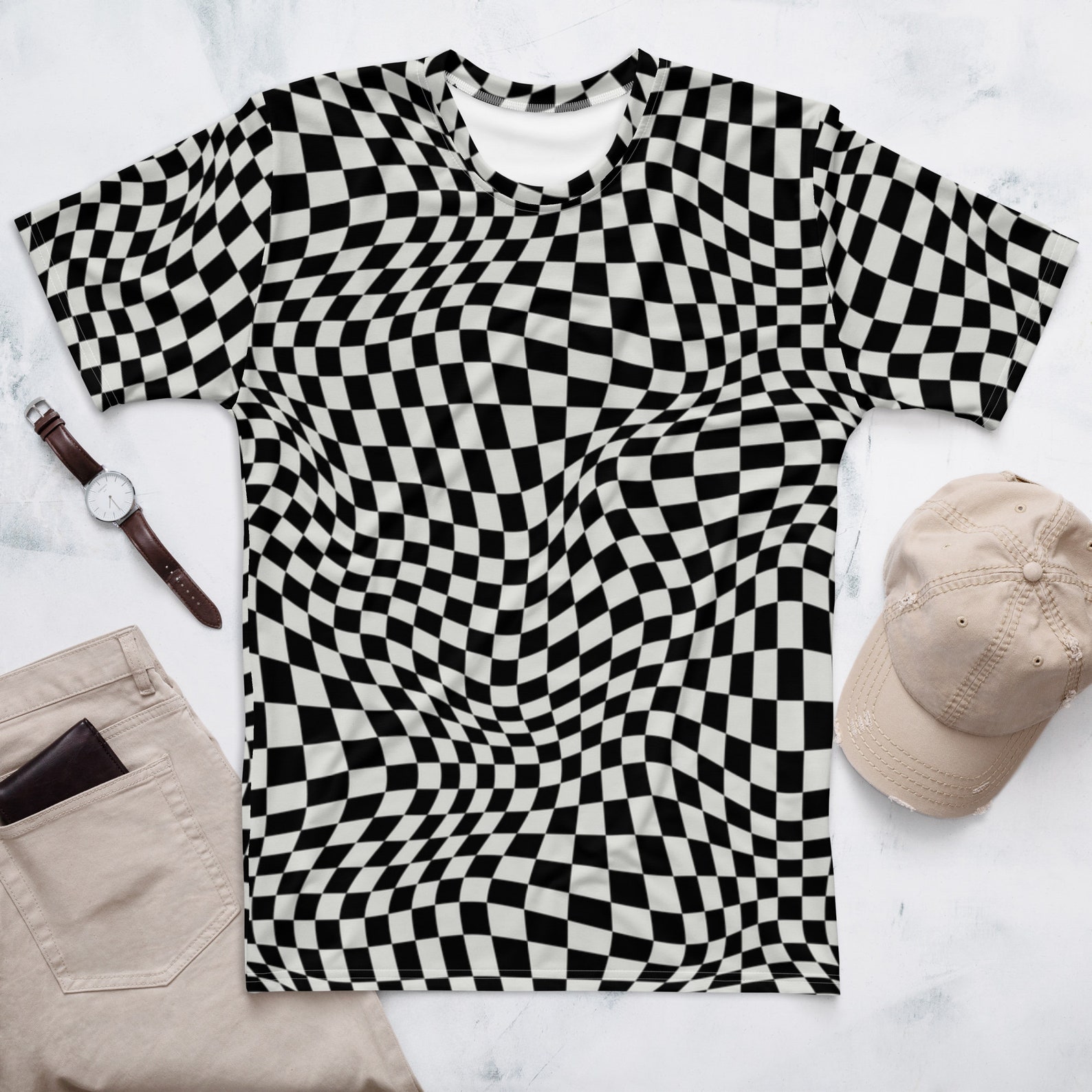 Checkboard Op Art T-shirt - Etsy
