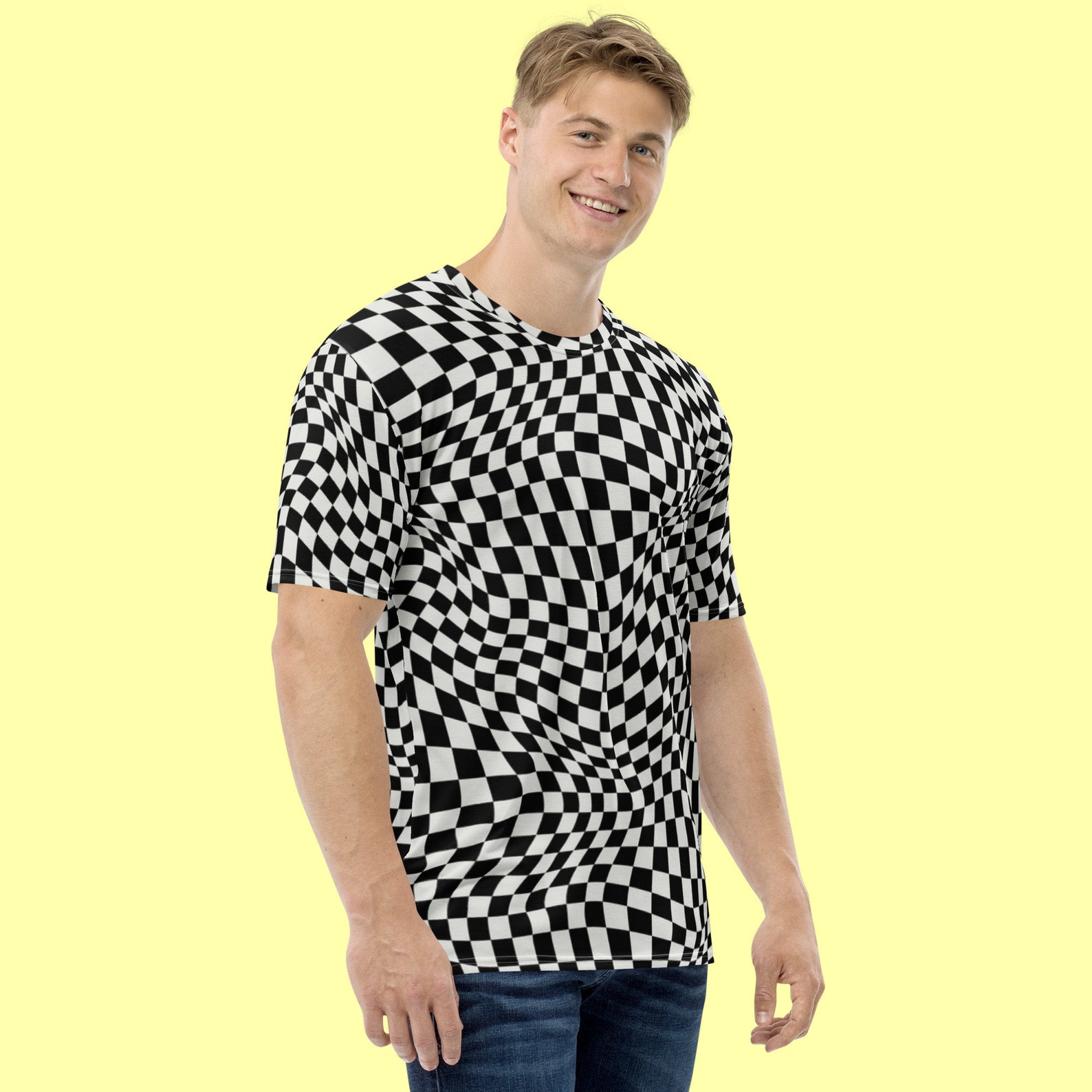 Checkboard Op Art T-shirt - Etsy