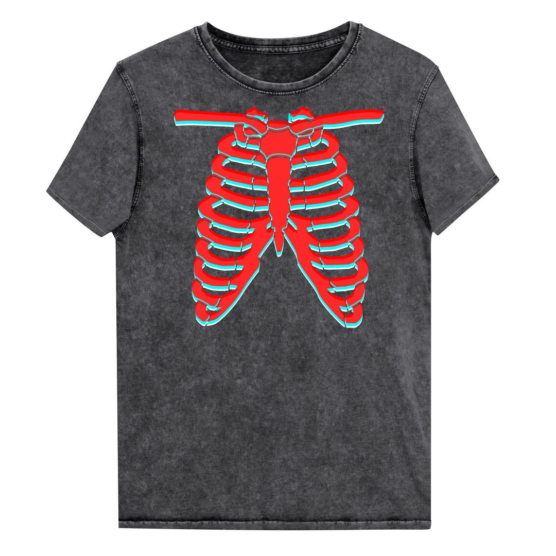 Gothic Skeleton Ribs T-shirt. Premium Lightweight Denim. - Etsy