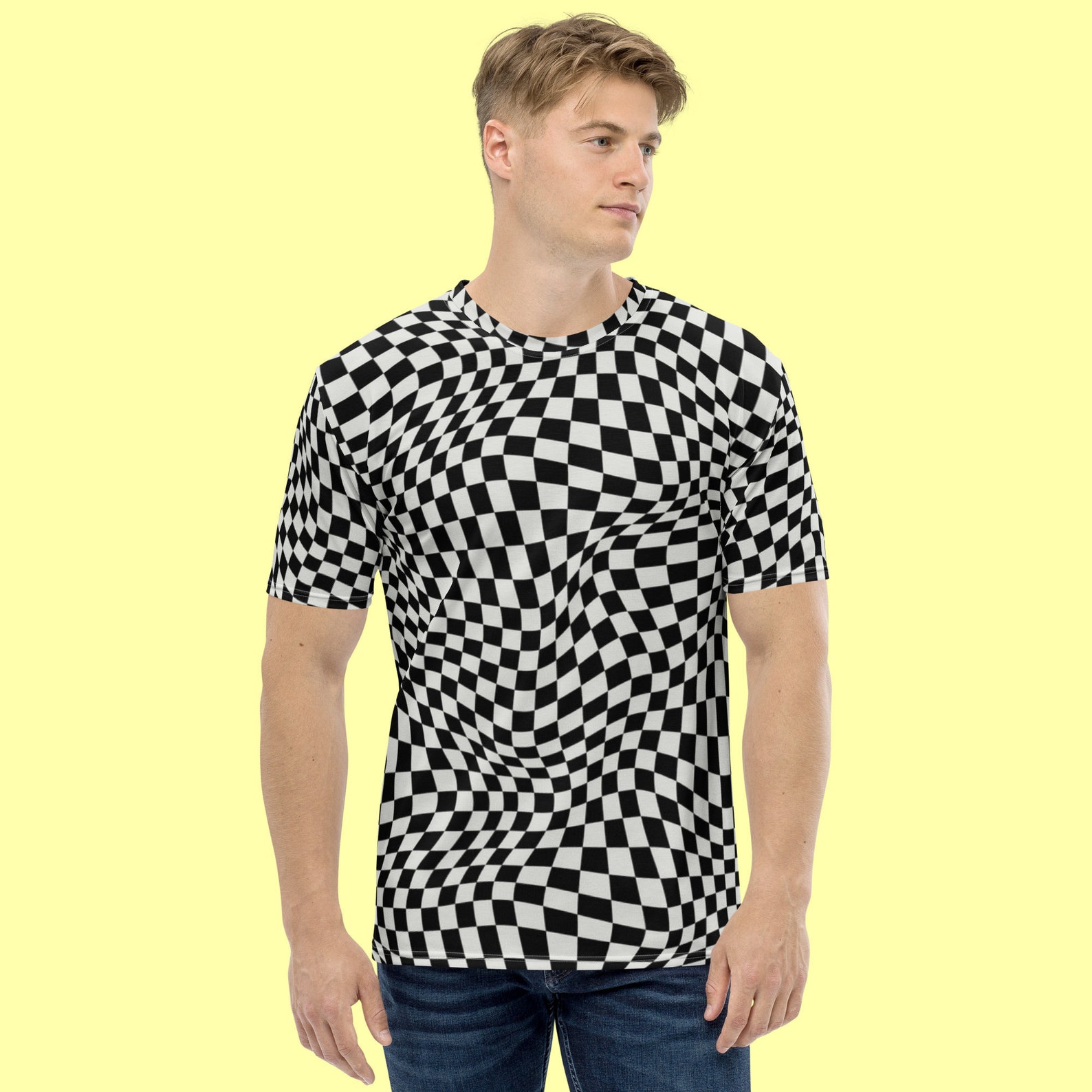 Checkboard Op Art T-shirt - Etsy