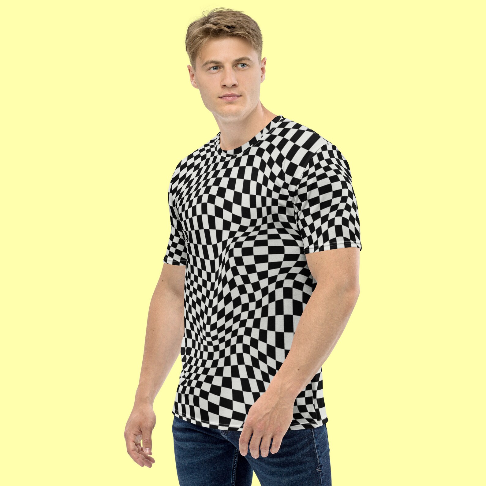 Checkboard Op Art T-shirt - Etsy