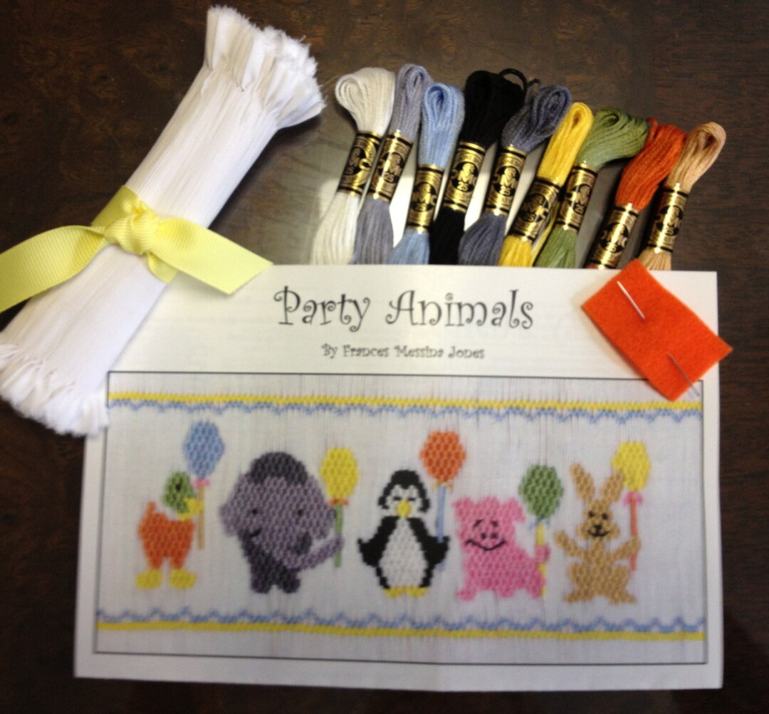 Party Animals Smocking Plate by Frances Messina Jones - Etsy