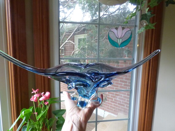 Edag Art Glass Centre Piece Free Flow Art Glass Rare | Etsy Canada