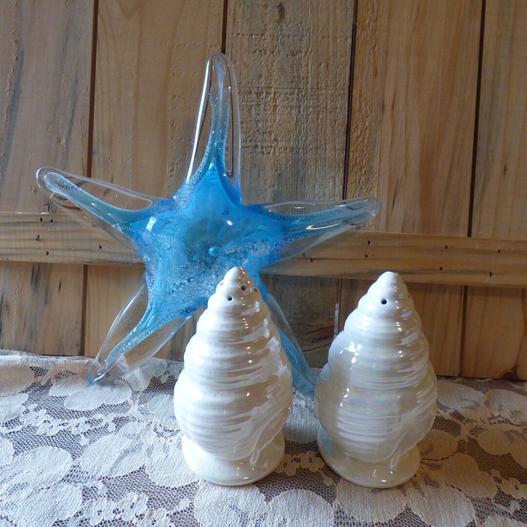 Shell Salt and Pepper Shakers: Pearl Luster Finish, Made in England - Etsy