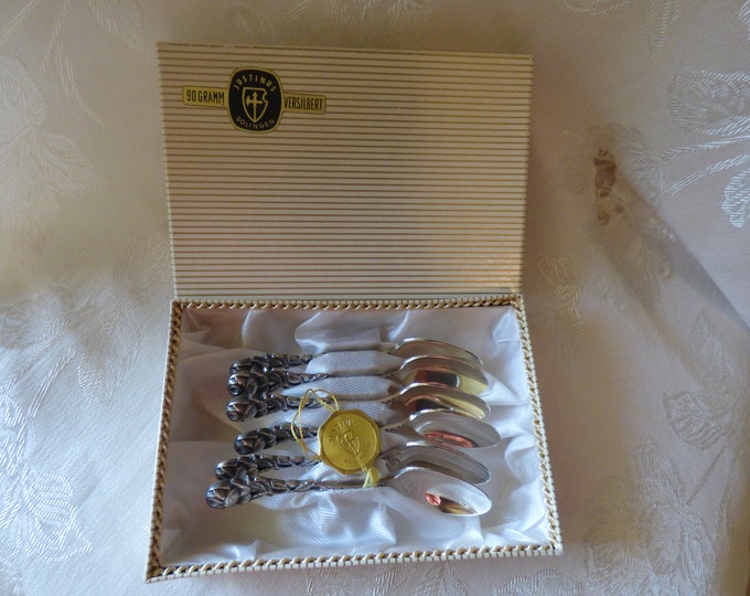 Justinus Solingen - 90 Gram Silver Plate - Set 6 Small Spoons - With ...