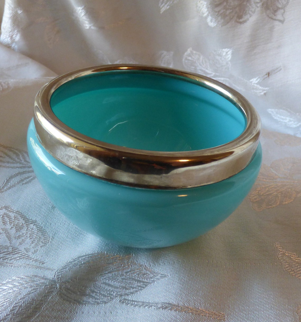 Czech/bohemian Art Deco Tango Glass Turquoise Small Silver - Etsy