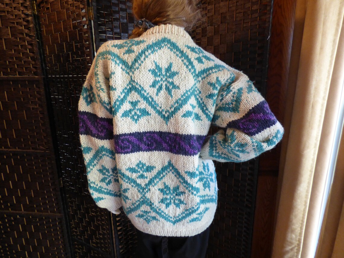 Vintage Thick Heavy 100% Wool Hand Made Sweater Made in - Etsy